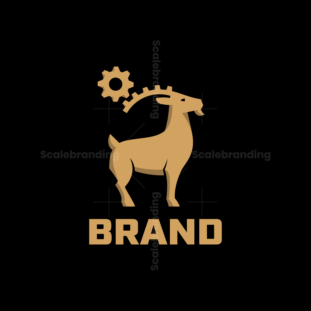 Modern Mechanic Gear Goat Logo | Scalebranding