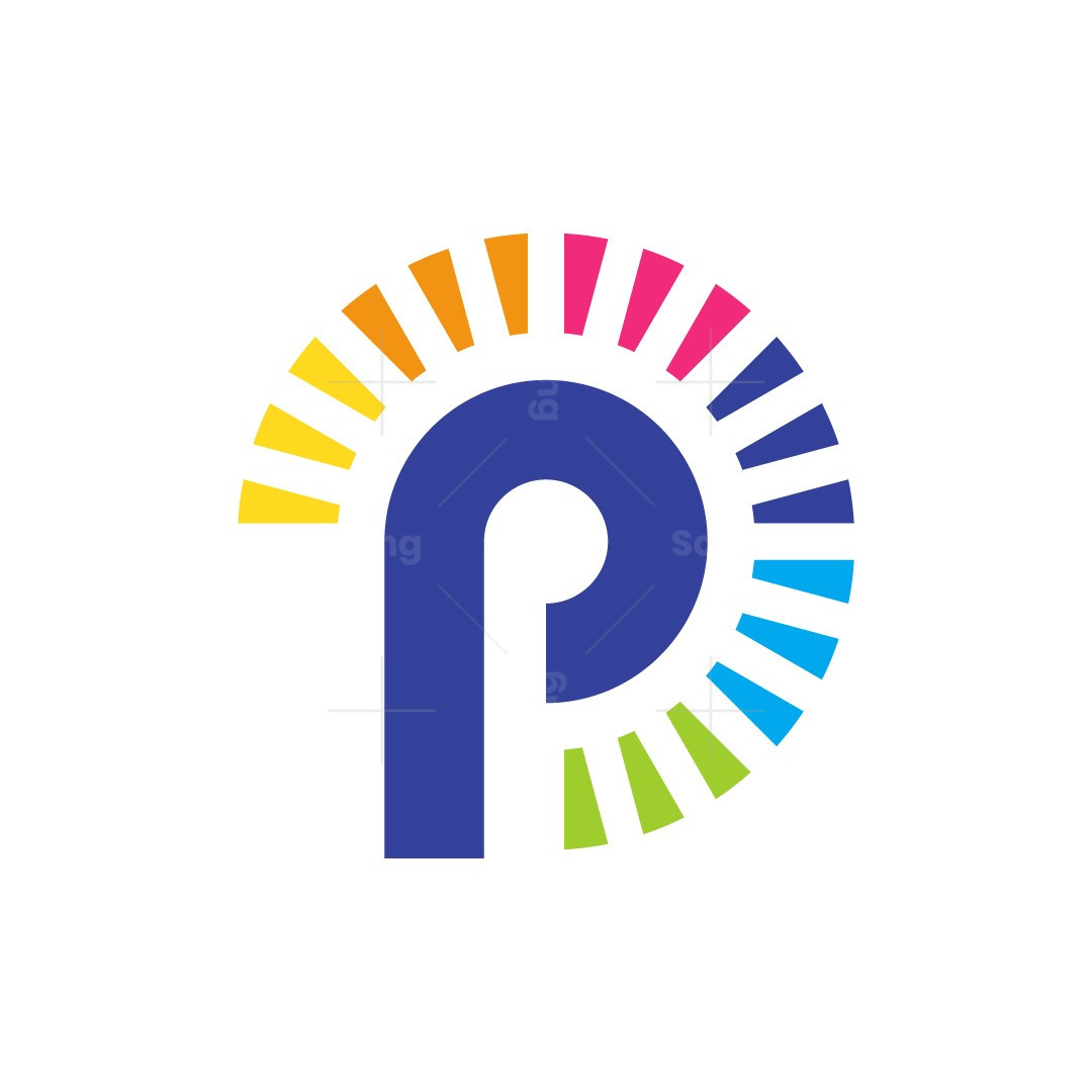 Colorful Stripes Letter P Logo | Scalebranding