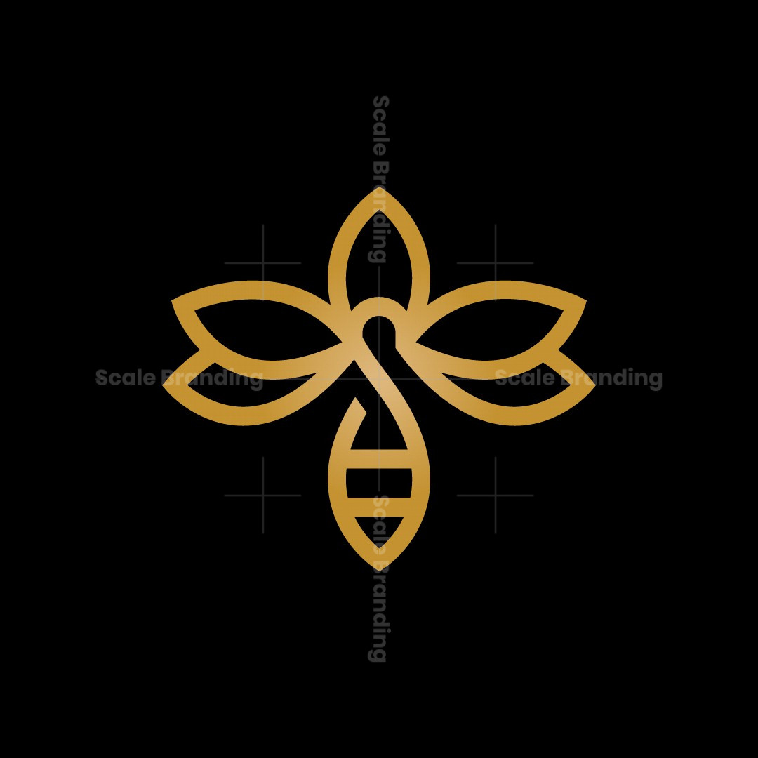 Golden Bee Logo Infinity Bee Logo Honey Bee Logo | Scalebranding