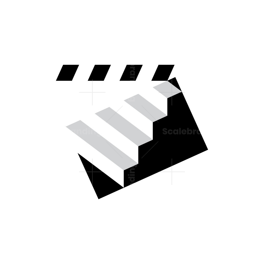 Modern Film Stairs Logo Design | Scalebranding